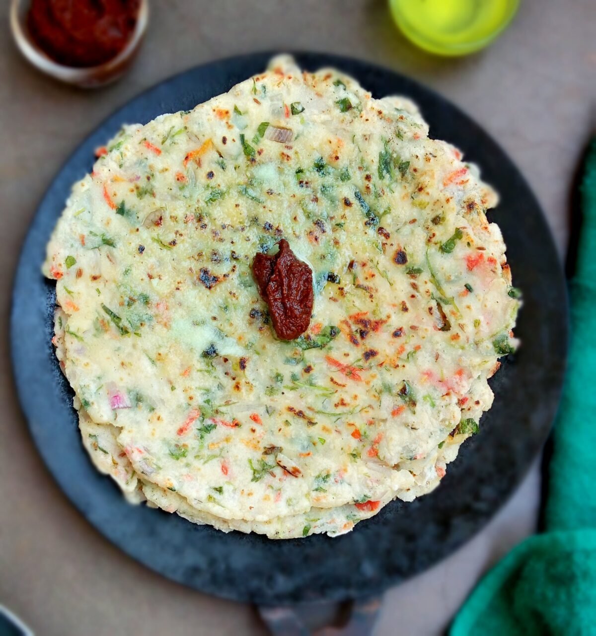 Masala Akki Roti | Rice Flour Roti | Bhakri with Dill Leaves- Palate's ...
