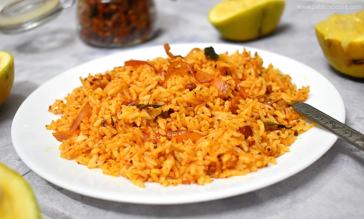 Heralekai Chitranna | Citron Lime Rice - Palate's Desire
