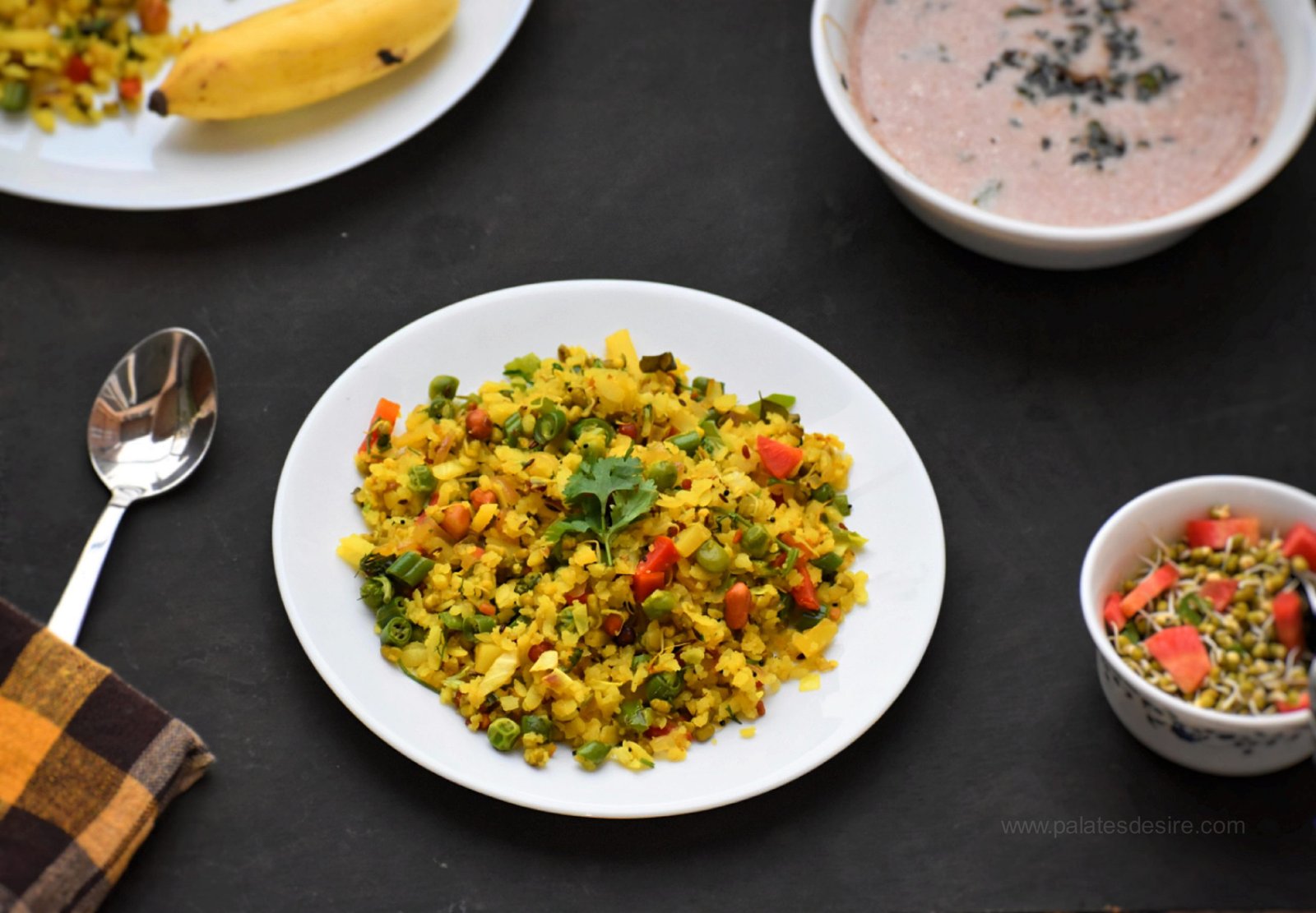 Vegetable Poha | Diet Poha - Palate's Desire