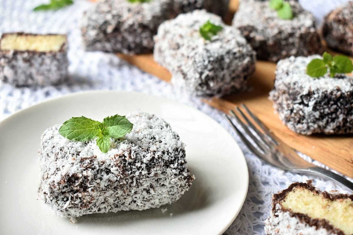 Lamington - how to make Australian Lamington Cake - Palate's Desire