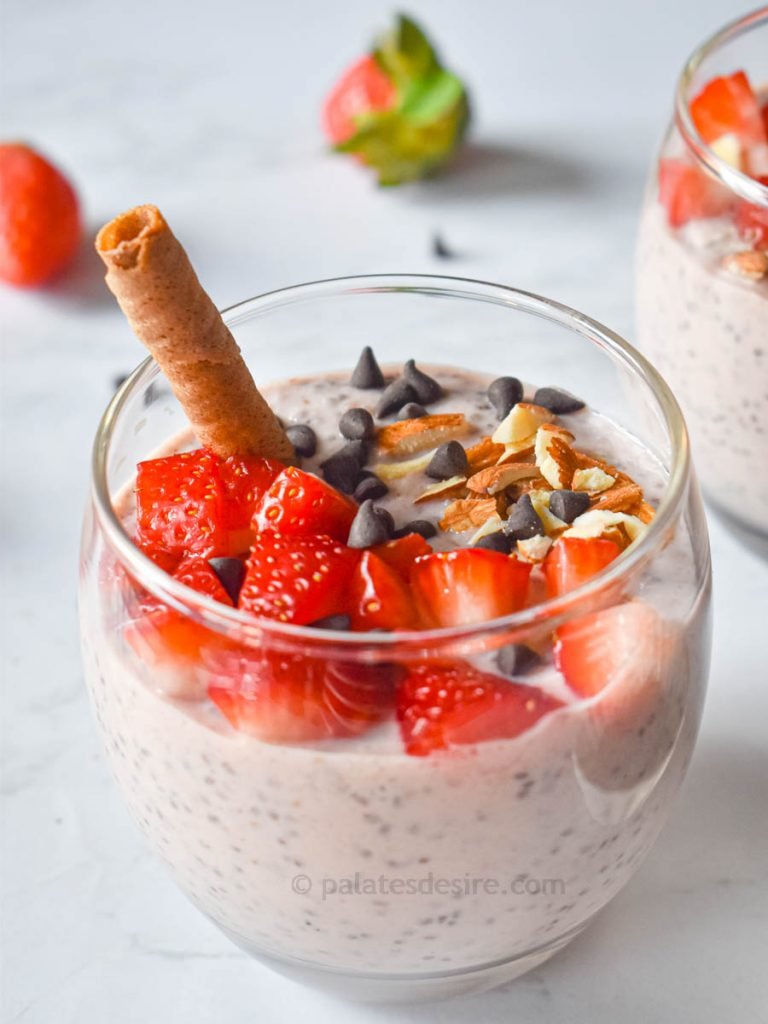 Strawberry Chia Pudding Recipe { + video } - Palate's Desire